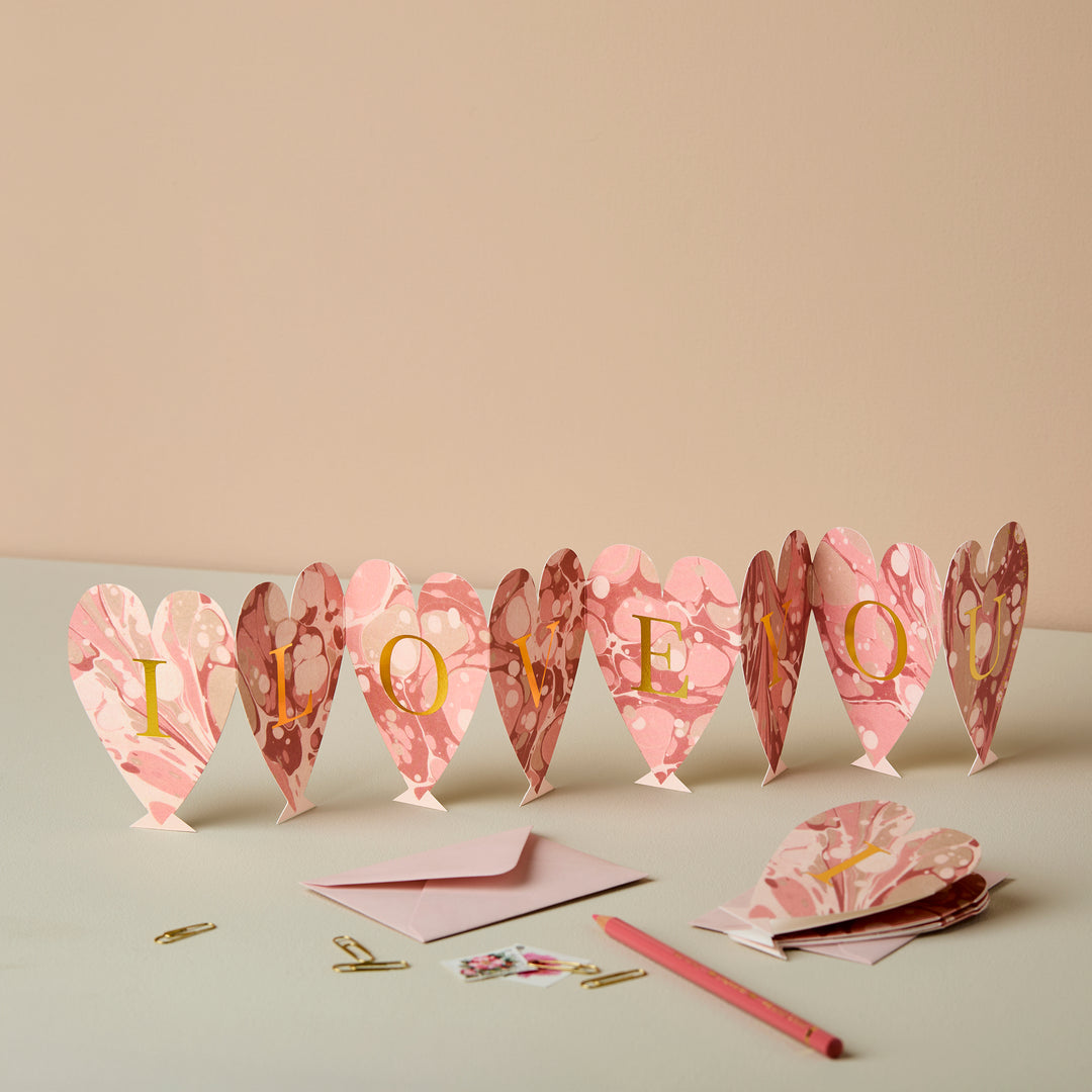 Wanderlust Paper Co. Heart Concertina 'I Love You' Mini Card– The Paper ...