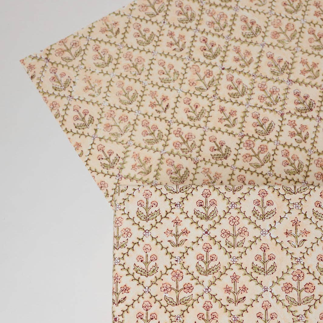 Paper Mirchi Gift Wrap - BP Floral Lattice Terracotta– The Paper Parlour