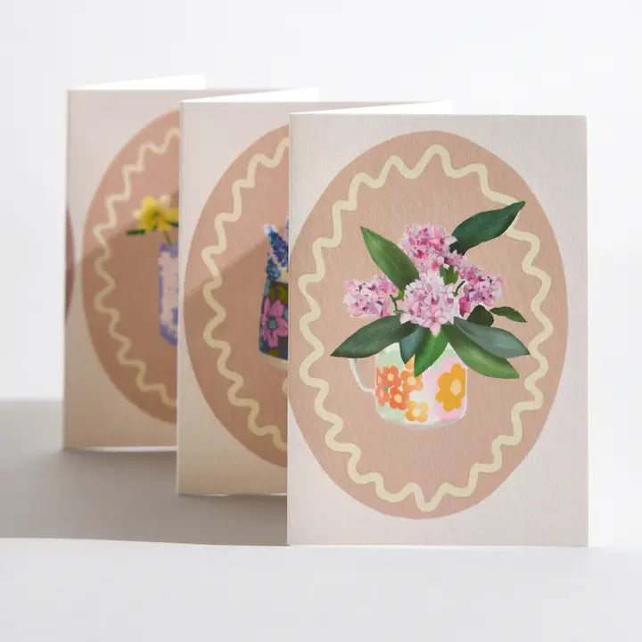 Shades of Blush Botanical Flower Concertina MINI Card– The Paper Parlour