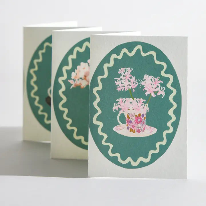 Shades of Green Botanical Flower Concertina MINI Card– The Paper Parlour