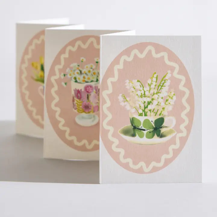 Shades of Pink Botanical Flower Concertina MINI Card– The Paper Parlour