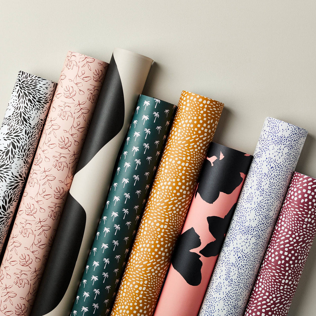 Ink & Bloom - Floral Peach & Rust Double Sided Wrap– The Paper Parlour