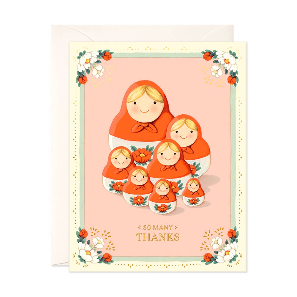 Joojoo Paper Nesting Dolls Thank You Card The Paper Parlour