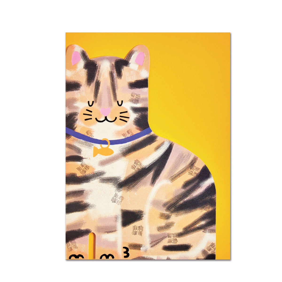 Raspberry Blossom Sitting Tabby Cat Card– The Paper Parlour