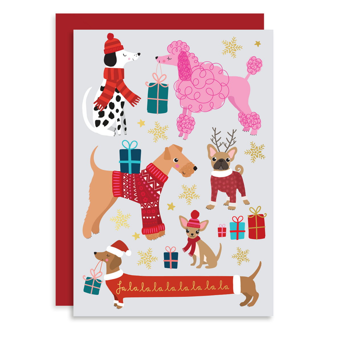 Mifkins Christmas Dogs Holiday Christmas Card Mifkins Christmas Dogs Holiday Christmas Card